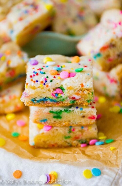 Cake Batter Blondies - Sally's Baking