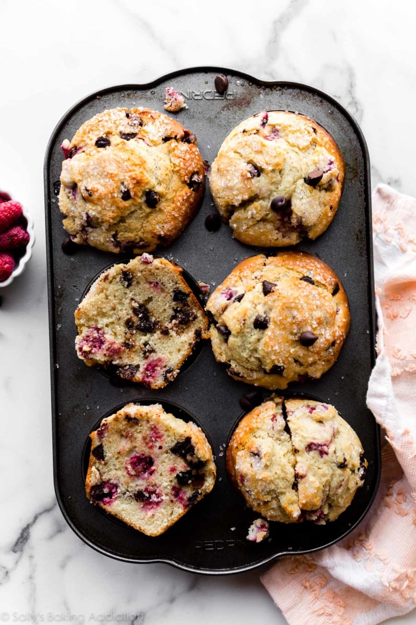 Jumbo Raspberry Chocolate Chip Muffins - Sally's Baking