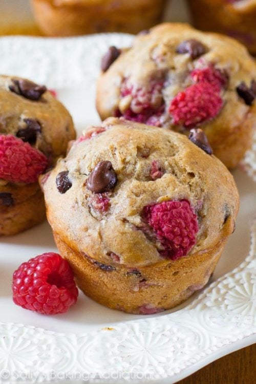 Raspberry Chocolate Chip Banana Muffins - Sally's Baking