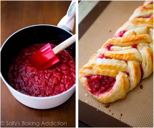 Iced Raspberry Pastry Braid - Sally's Baking