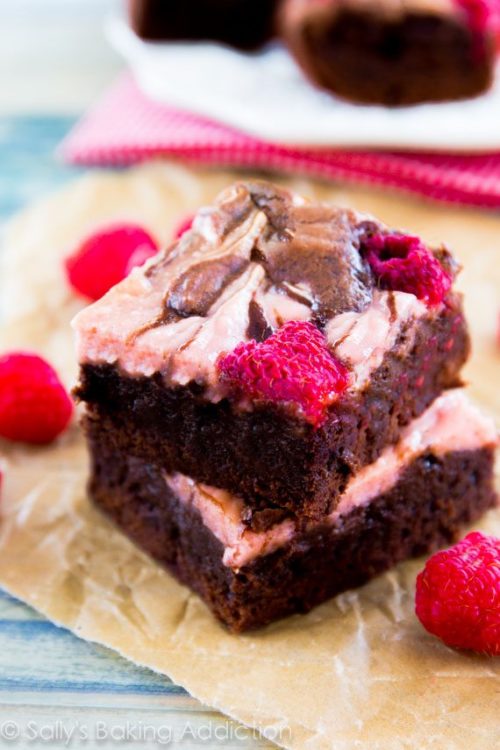 Raspberry Cheesecake Brownies - Sally's Baking