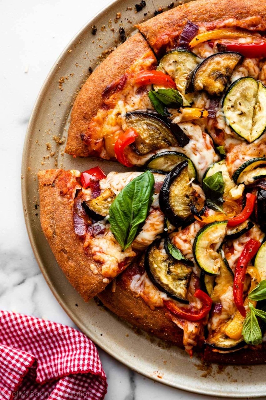 Roasted Vegetable Whole Wheat Pizza - Sally's Baking