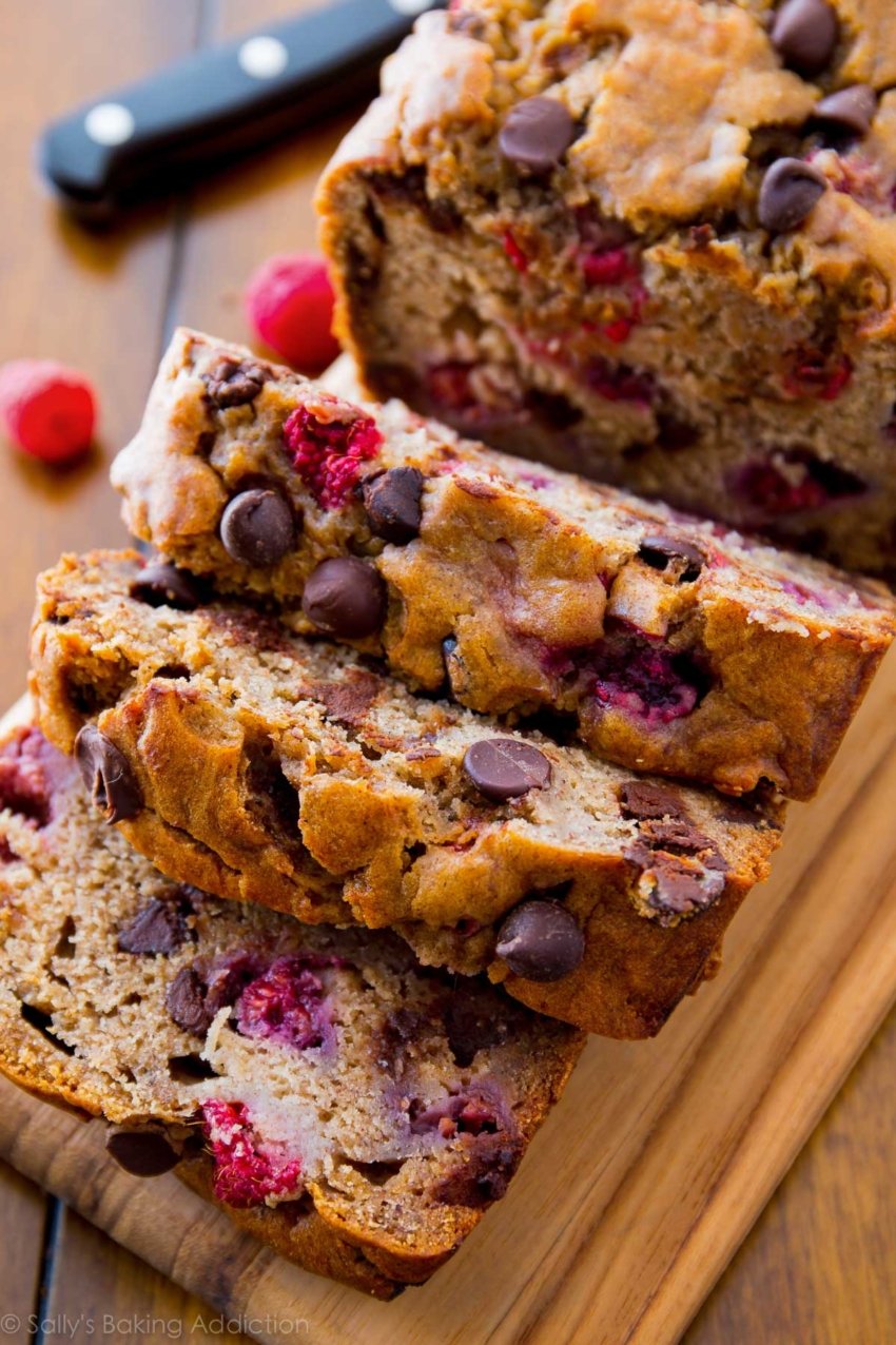 Chocolate Chip Raspberry Banana Bread - Sally's Baking