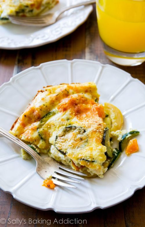 110 Calorie Crustless Veggie Quiche - Sally's Baking