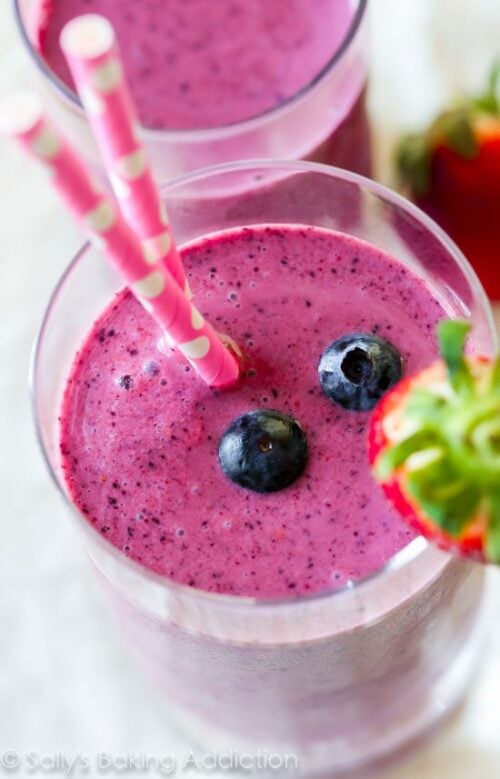 Berry Purple Power Smoothie (No Banana) - Sally's Baking