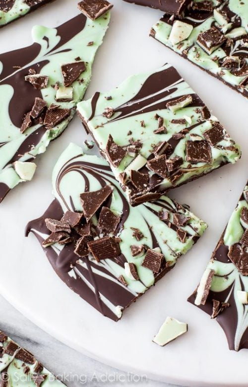 Mint Chocolate Swirl Bark - Sally's Baking