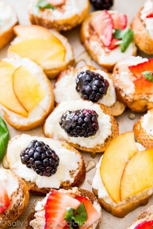Goat Cheese, Honey, & Fruit Crostini - Sally's Baking