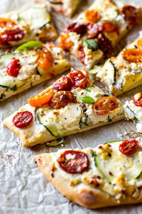 Zucchini & Herbed Ricotta Flatbread - Sally's Baking