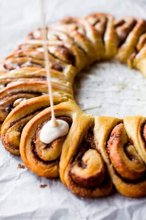Cinnamon Roll Wreath - Sally's Baking