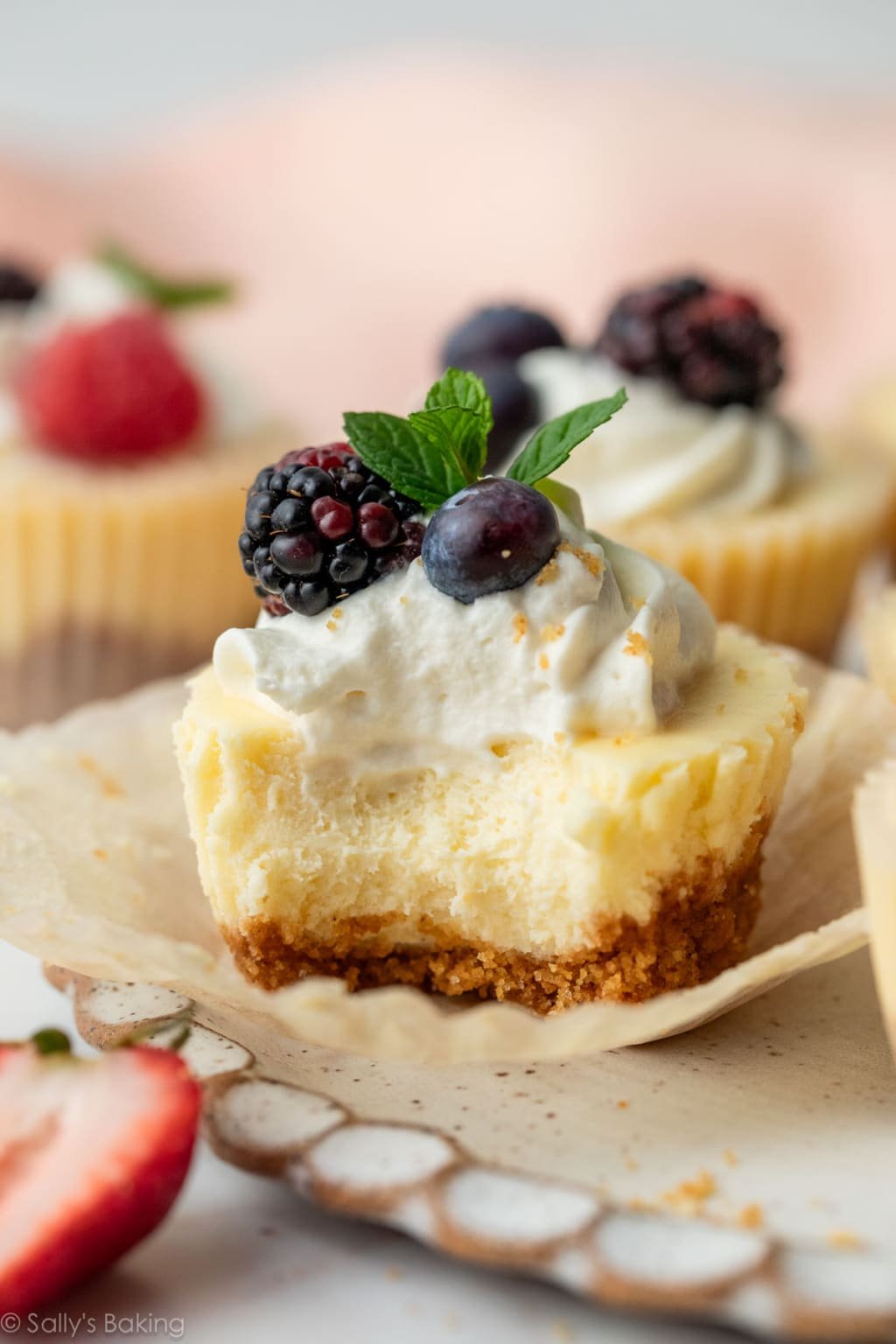 Mini Cheesecakes (in a Standard Muffin Pan) - Sally's Baking