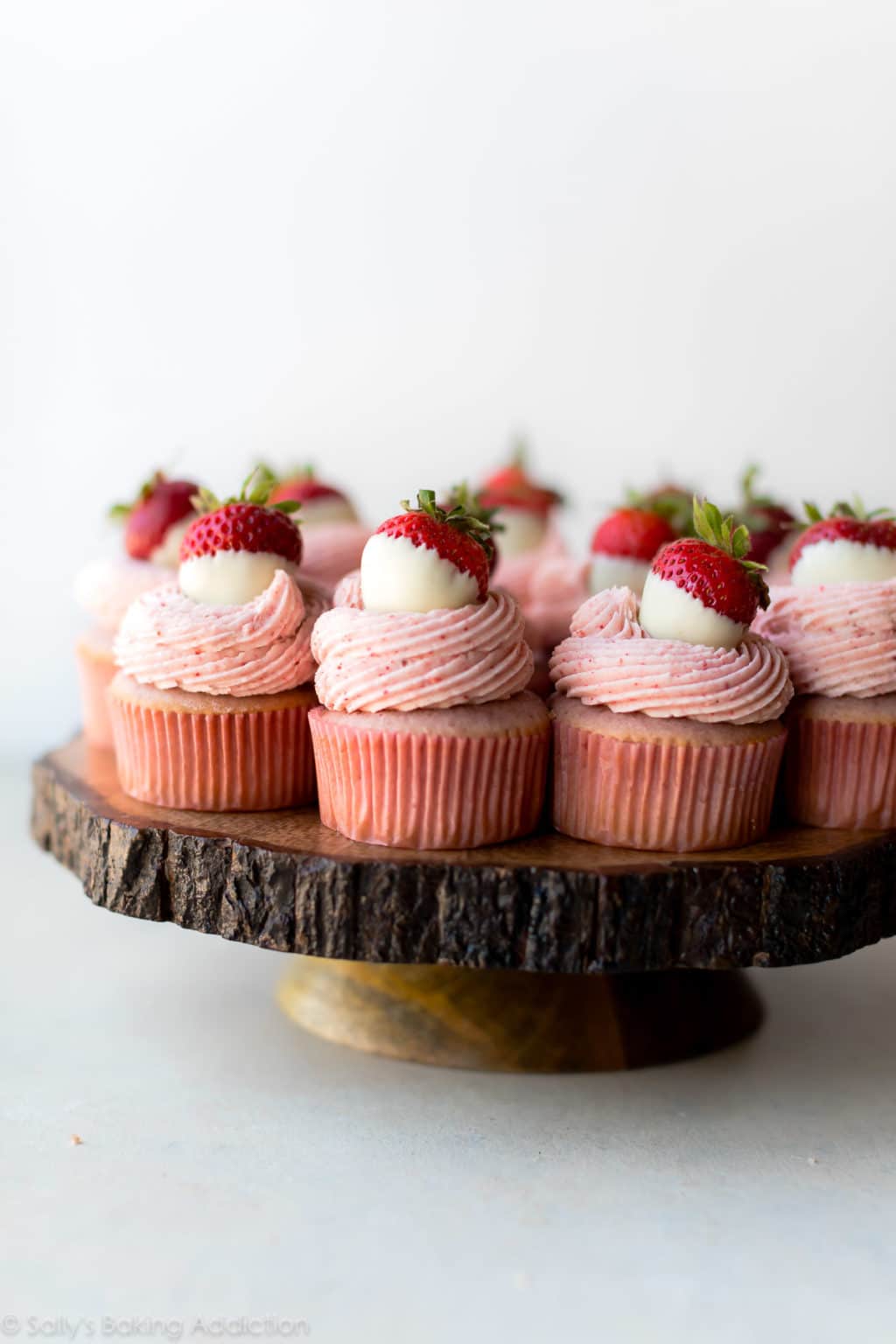 White Chocolate Strawberry Cupcakes - Sally's Baking