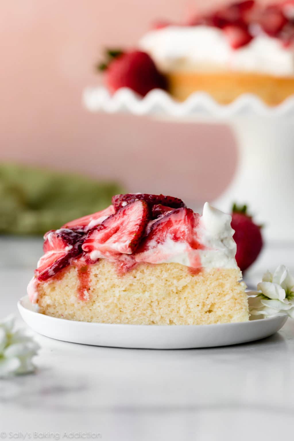One Layer Strawberry Shortcake Cake - Sally's Baking