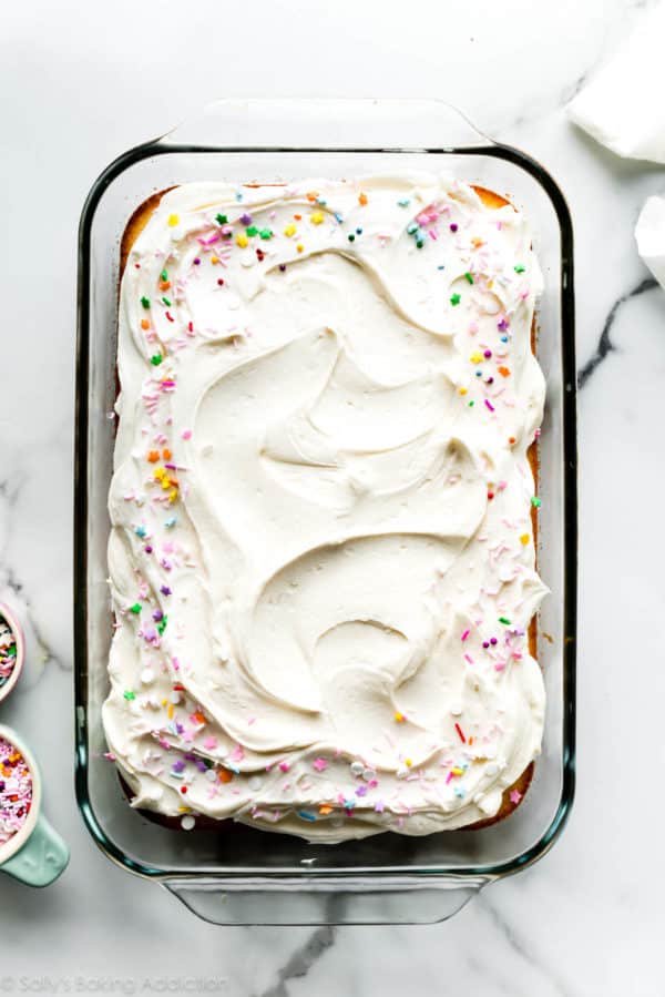 Vanilla Sheet Cake with Whipped Buttercream Frosting - Sally's Baking