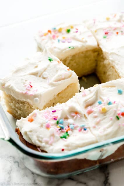 Vanilla Sheet Cake with Whipped Buttercream Frosting - Sally's Baking
