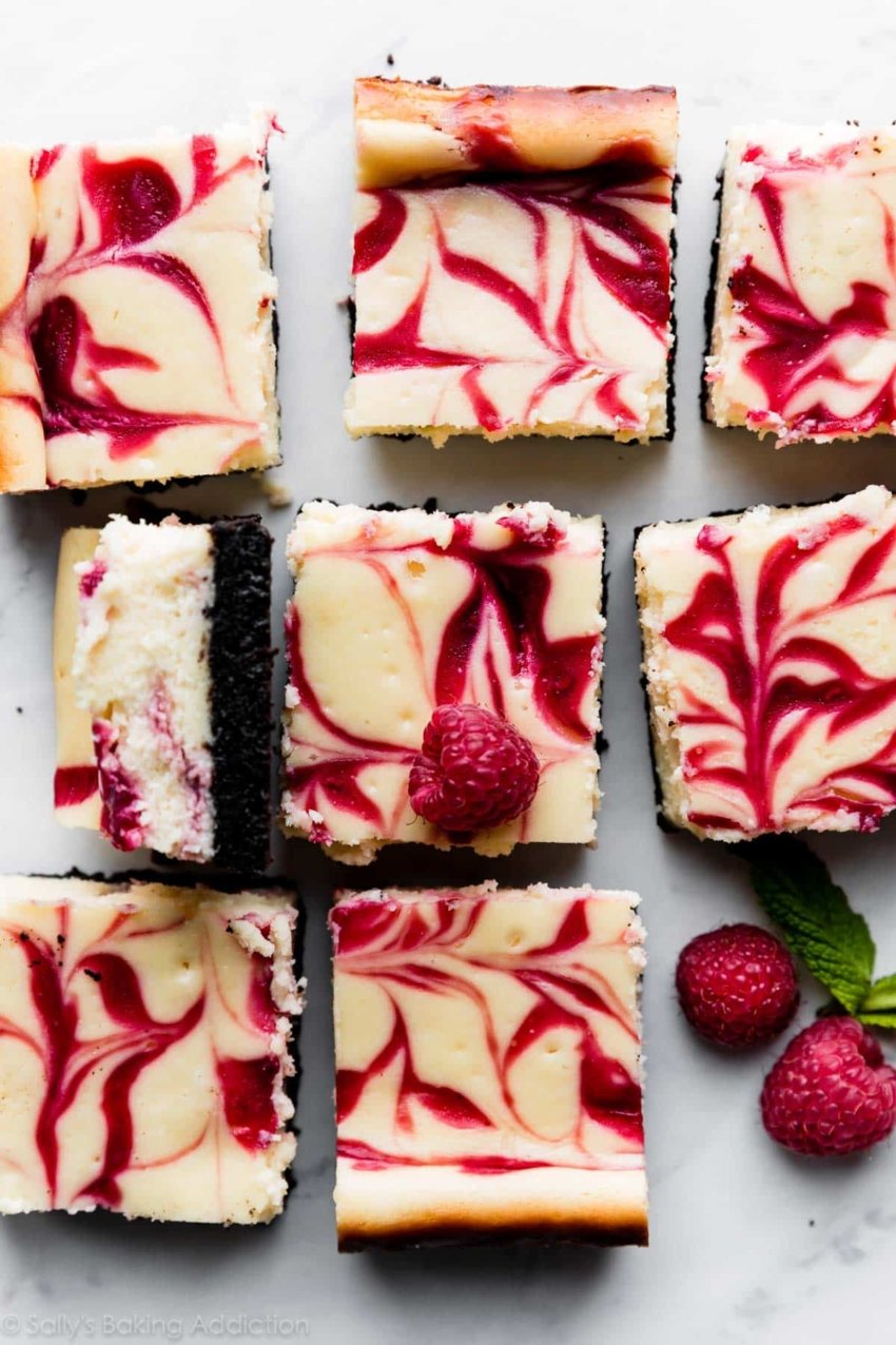 White Chocolate Raspberry Cheesecake Bars - Sally's Baking