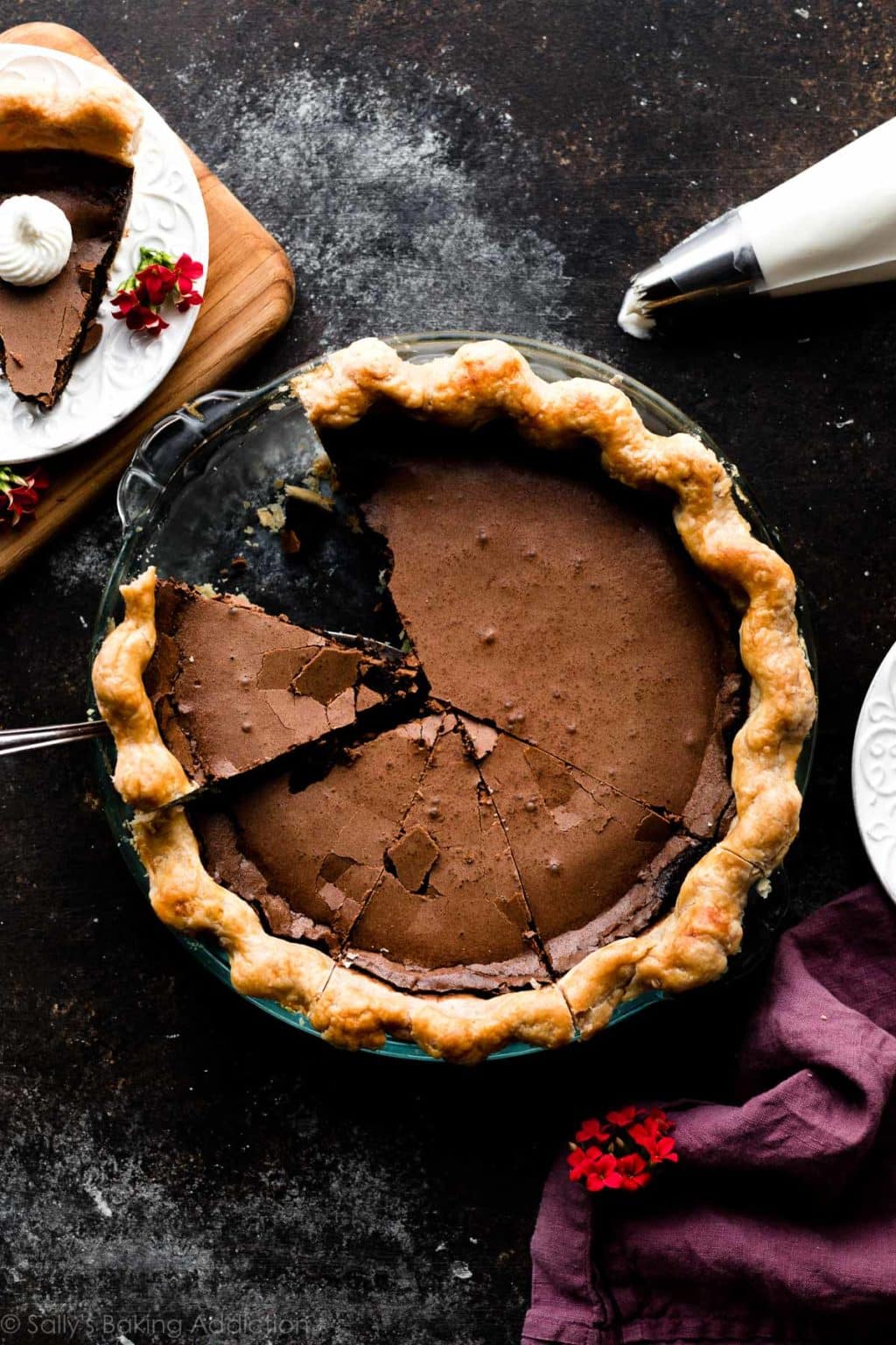 Magical Chocolate Chess Pie - Sally's Baking