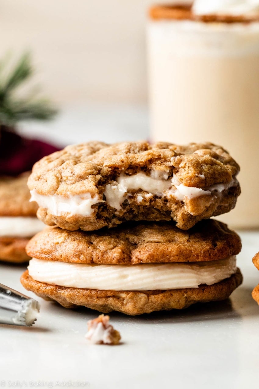 Spiced Eggnog Oatmeal Cream Pies - Sally's Baking