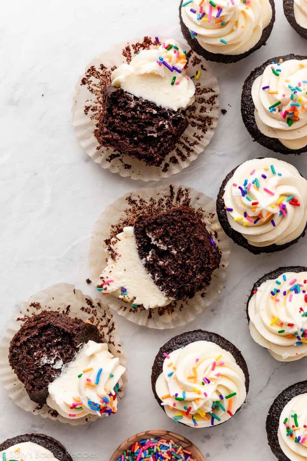 Chocolate Cupcakes With Vanilla Frosting - Sally's Baking