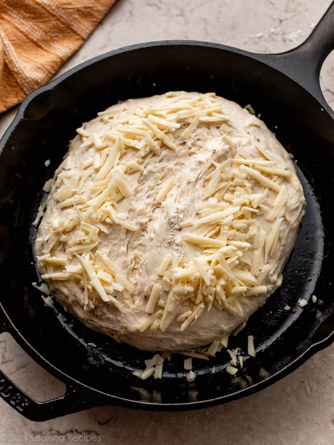 Asiago-Crusted Skillet Bread (No Knead) - Sally's Baking