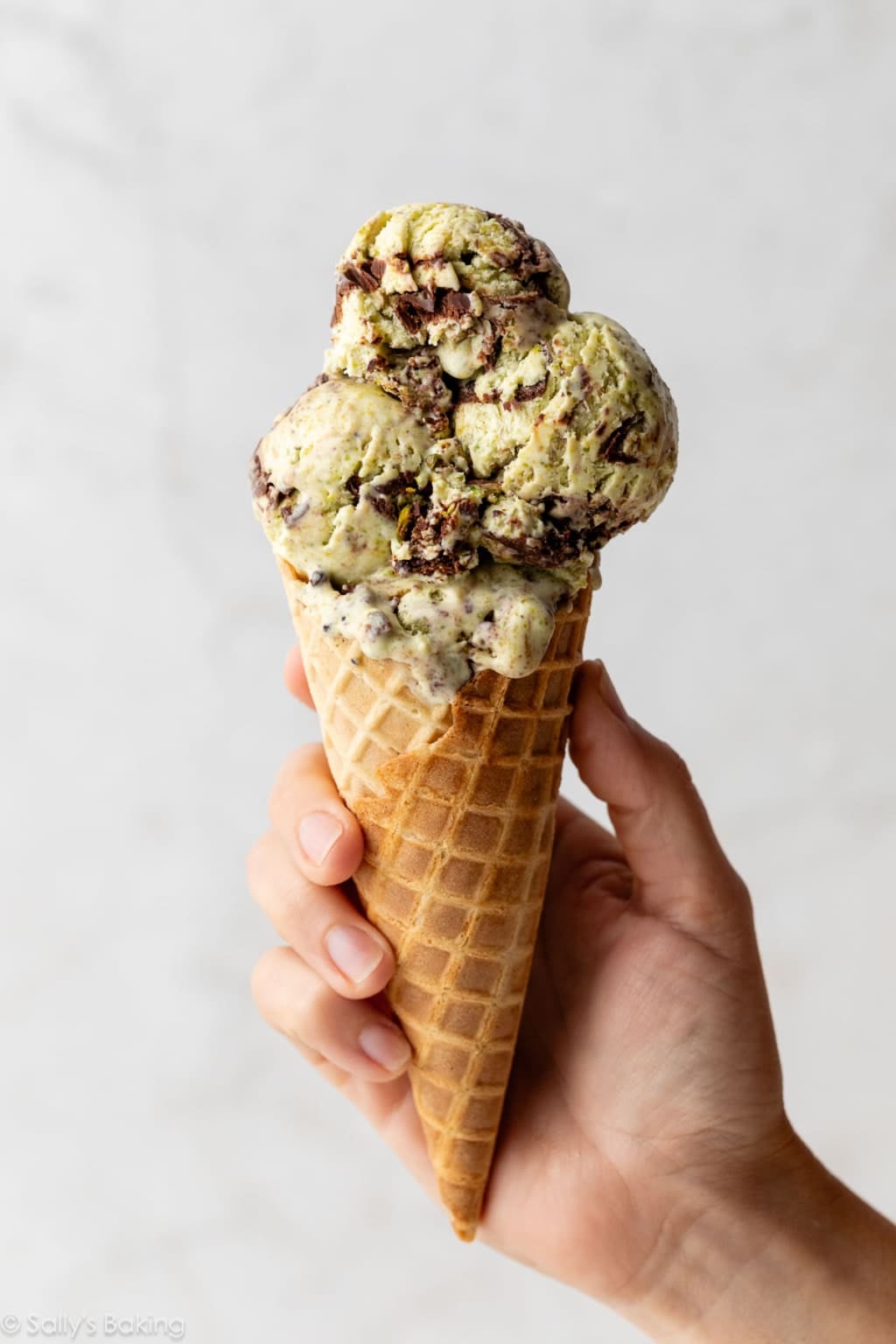 Chocolate Swirl Pistachio Ice Cream - Sally's Baking