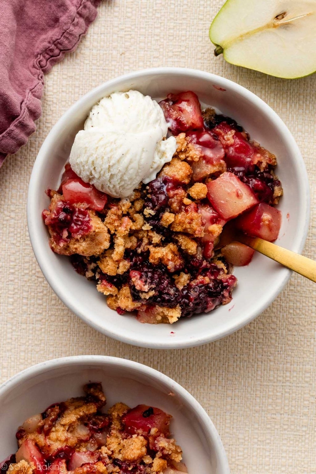 Spiced Pear Berry Crumble - Sally's Baking