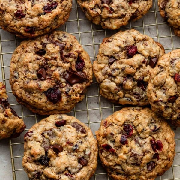 Big Fat Dark Chocolate Cranberry Oatmeal Cookies - Sally's Baking
