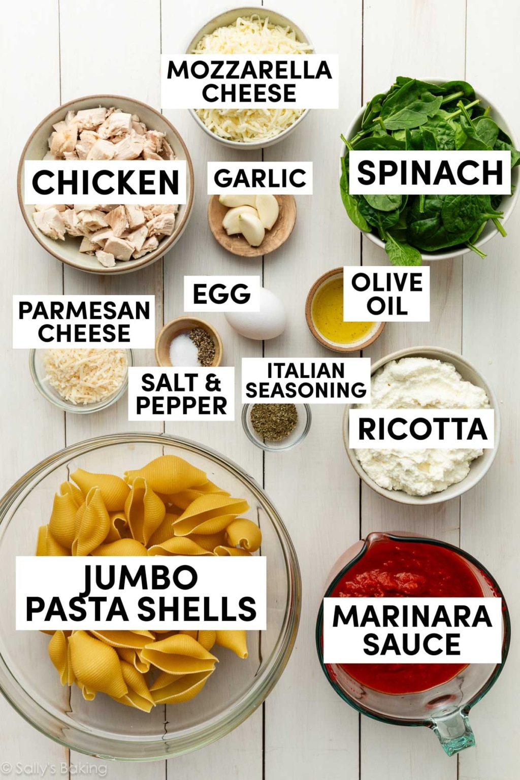 Garlic Chicken & Spinach Stuffed Shells - Sally's Baking